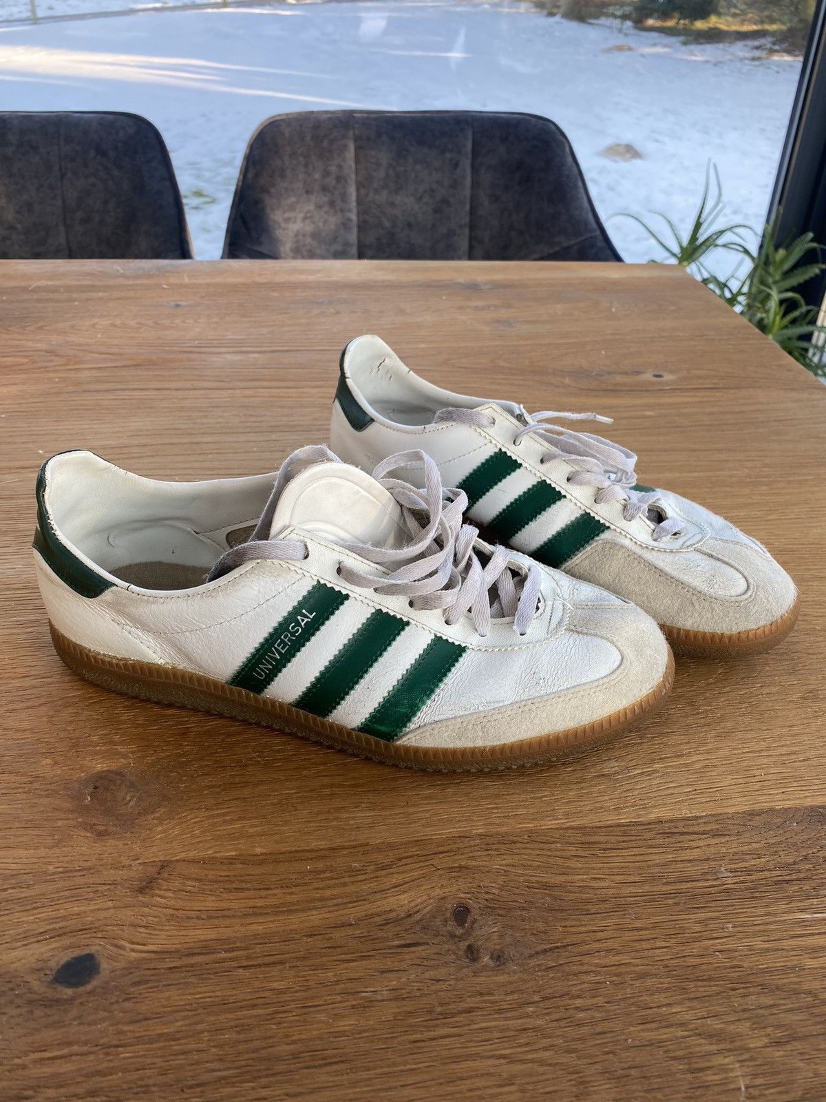 Adidas × Vintage Adidas Universal 1980 Shoes white green | Grailed