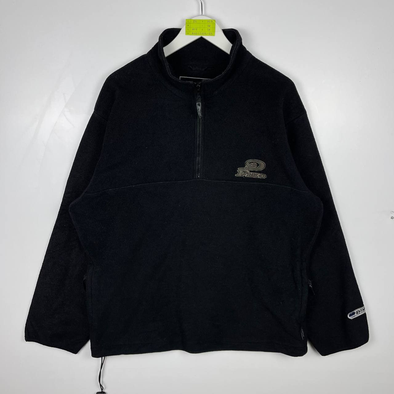 Streetwear × Vintage × Windbreaker Vintage Piko Half Zipper Black ...