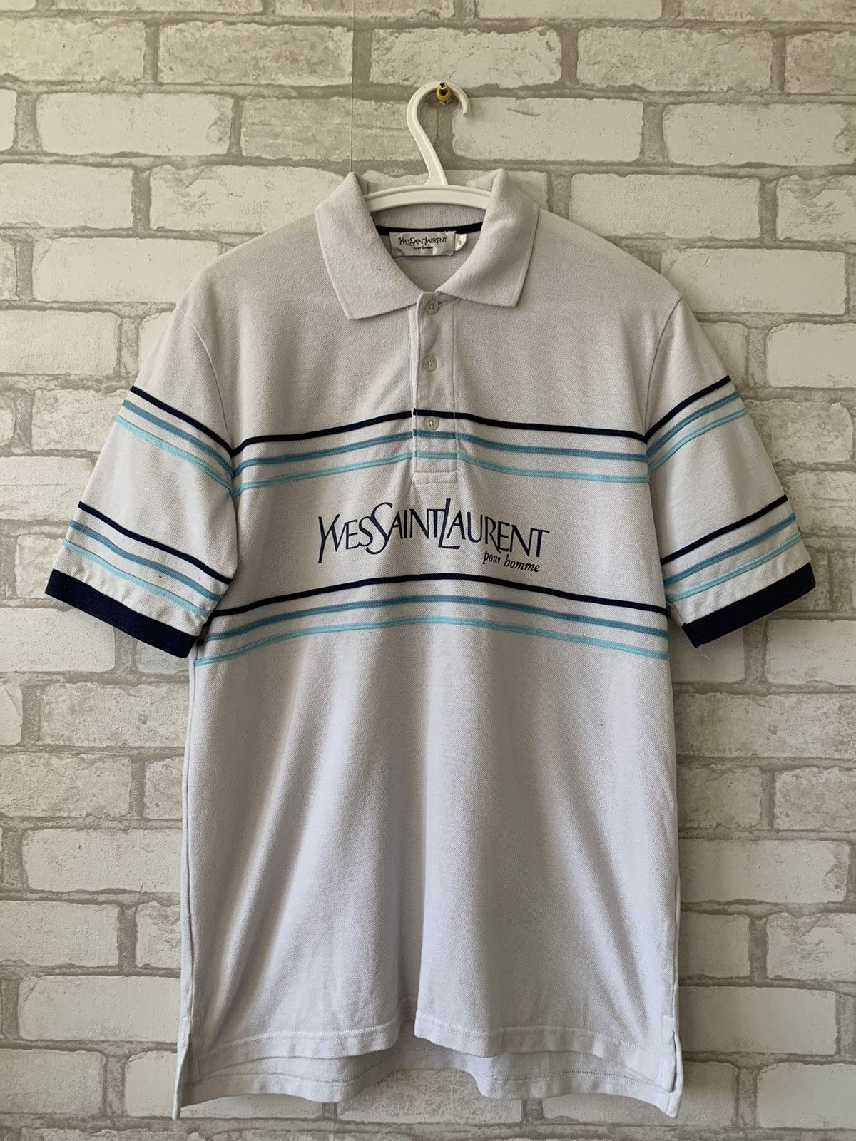 Yves Saint Laurent Ysl Yves saint Lauren vintage polo shirt big logo | Grailed