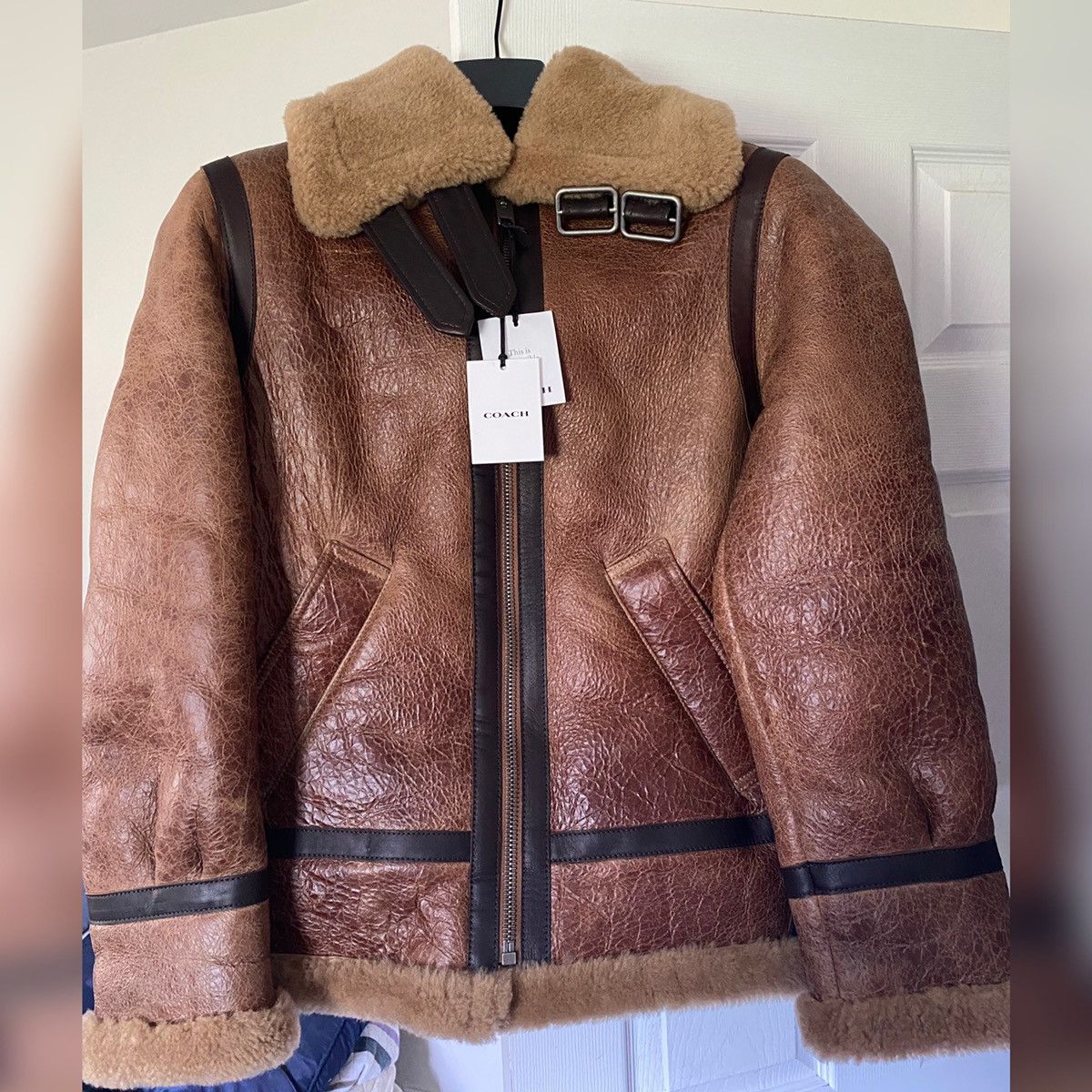 Coach Shearling jacket rare brand new tags still on it | Grailed