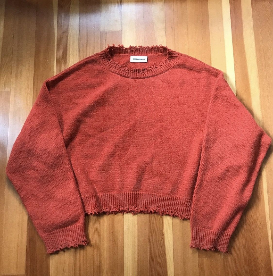 Bare Knuckles 🚨FINAL SALE🚨Bare Knuckles Red Cashmere Cropped Sweater ...