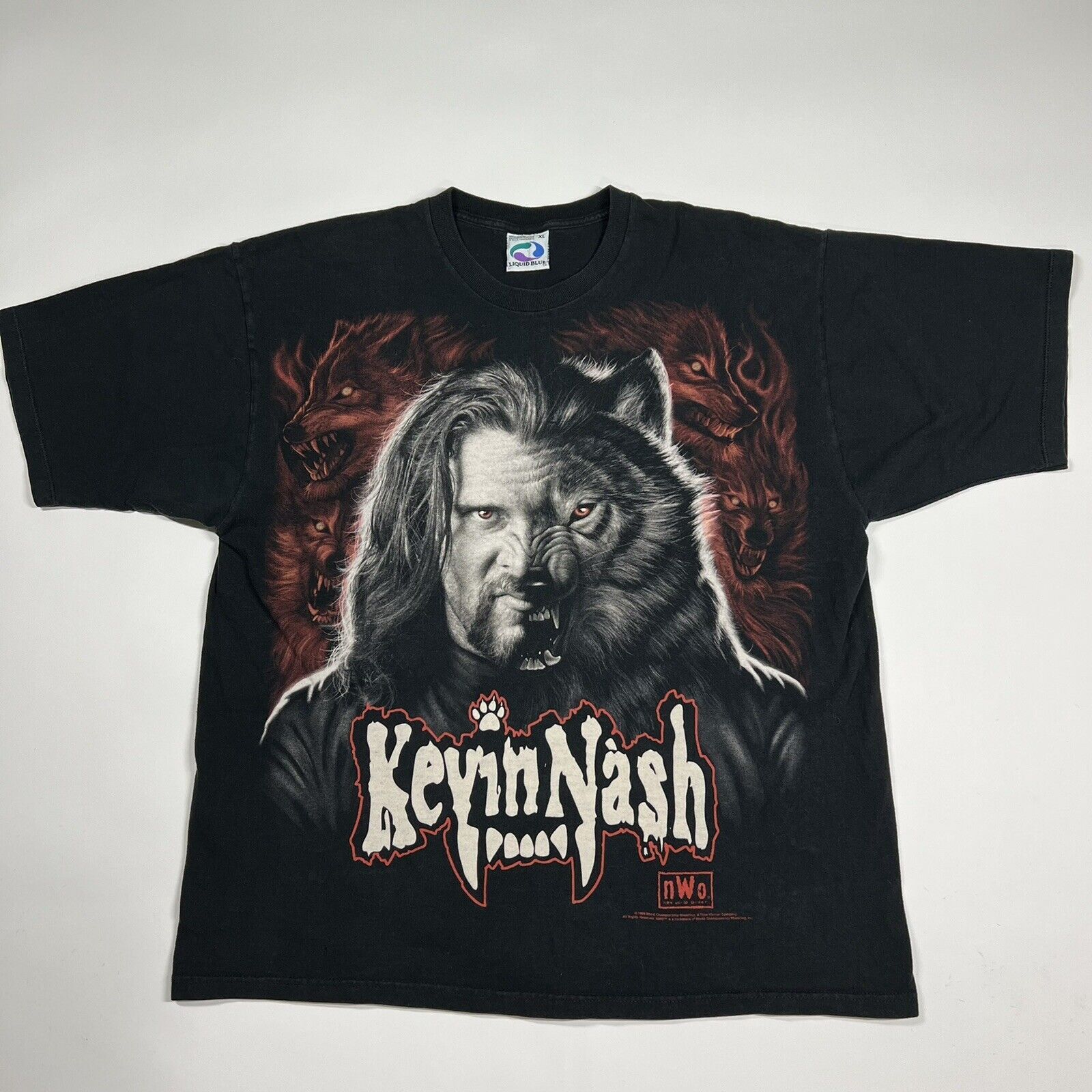 Liquid Blue Vintage 1998 WCW Men's XL Black Kevin Nash nWo Wolfpac T ...