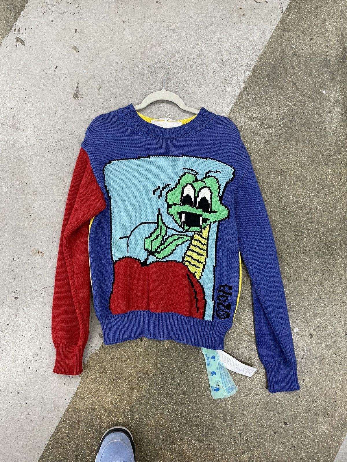 Off-White Off-White Snake Chunky Knit Crewneck Sweater | Grailed