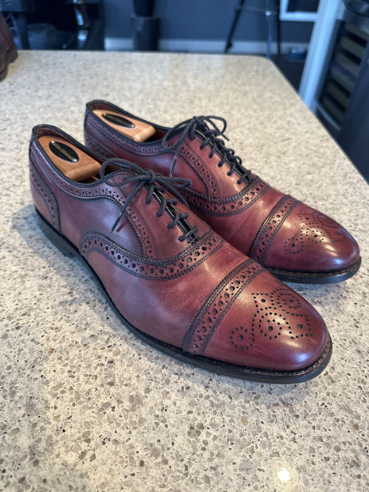 Allen Edmonds Allen Edmonds Strand Cap-Toe Oxblood Dress Shoes | Grailed