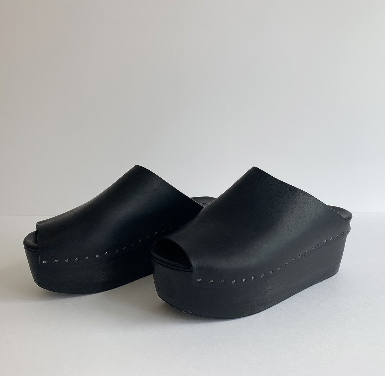 Rick Owens Platform Leather Clogs | Grailed