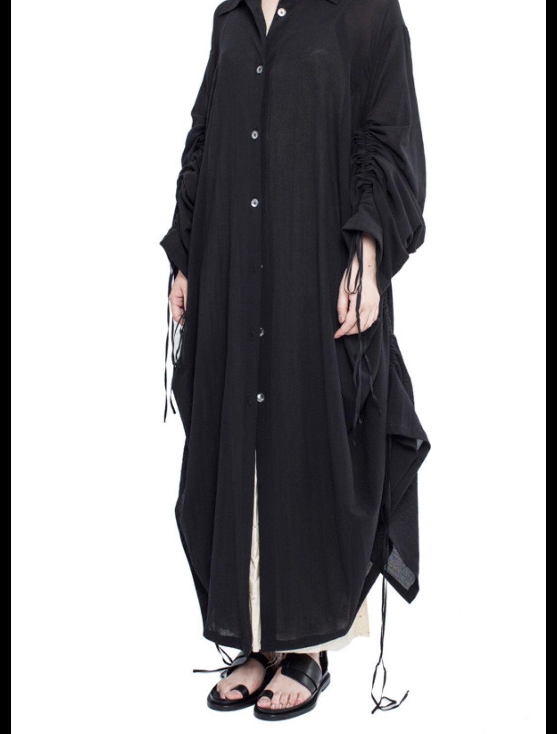 Ann Demeulemeester 2.6k Black subtle shirt *very long and beautiful ...