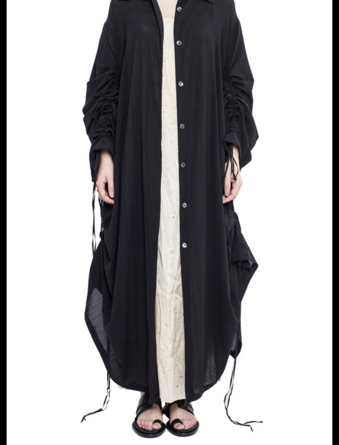 Ann Demeulemeester 2.6k Black subtle shirt *very long and beautiful ...