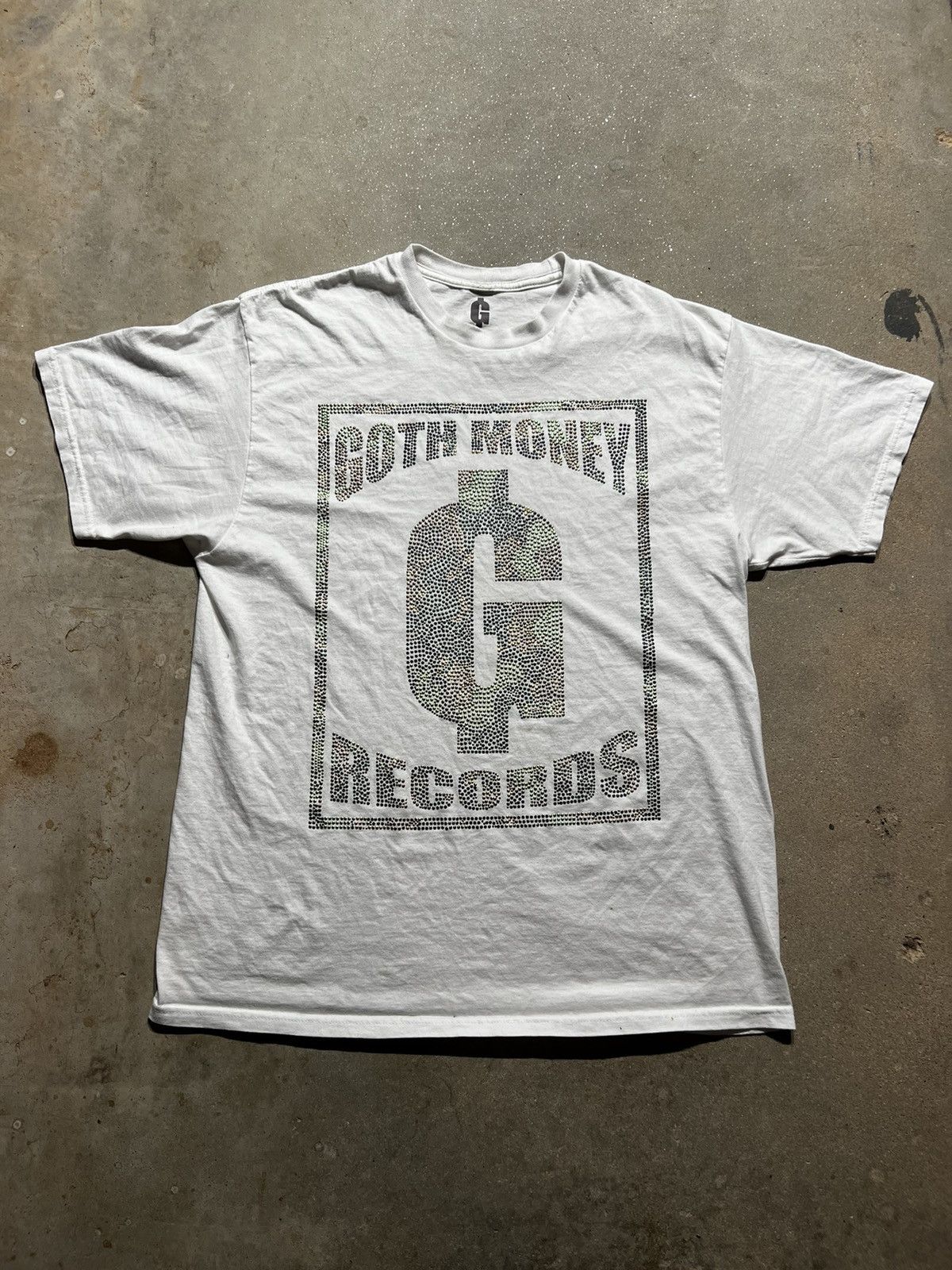 Goth Money Goth Money Record Camo Rhinestone Tee | Grailed