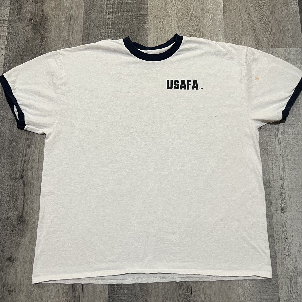 Usaf × Vintage VTG USAFA White Ringer Military Air Force Academy Y2K ...