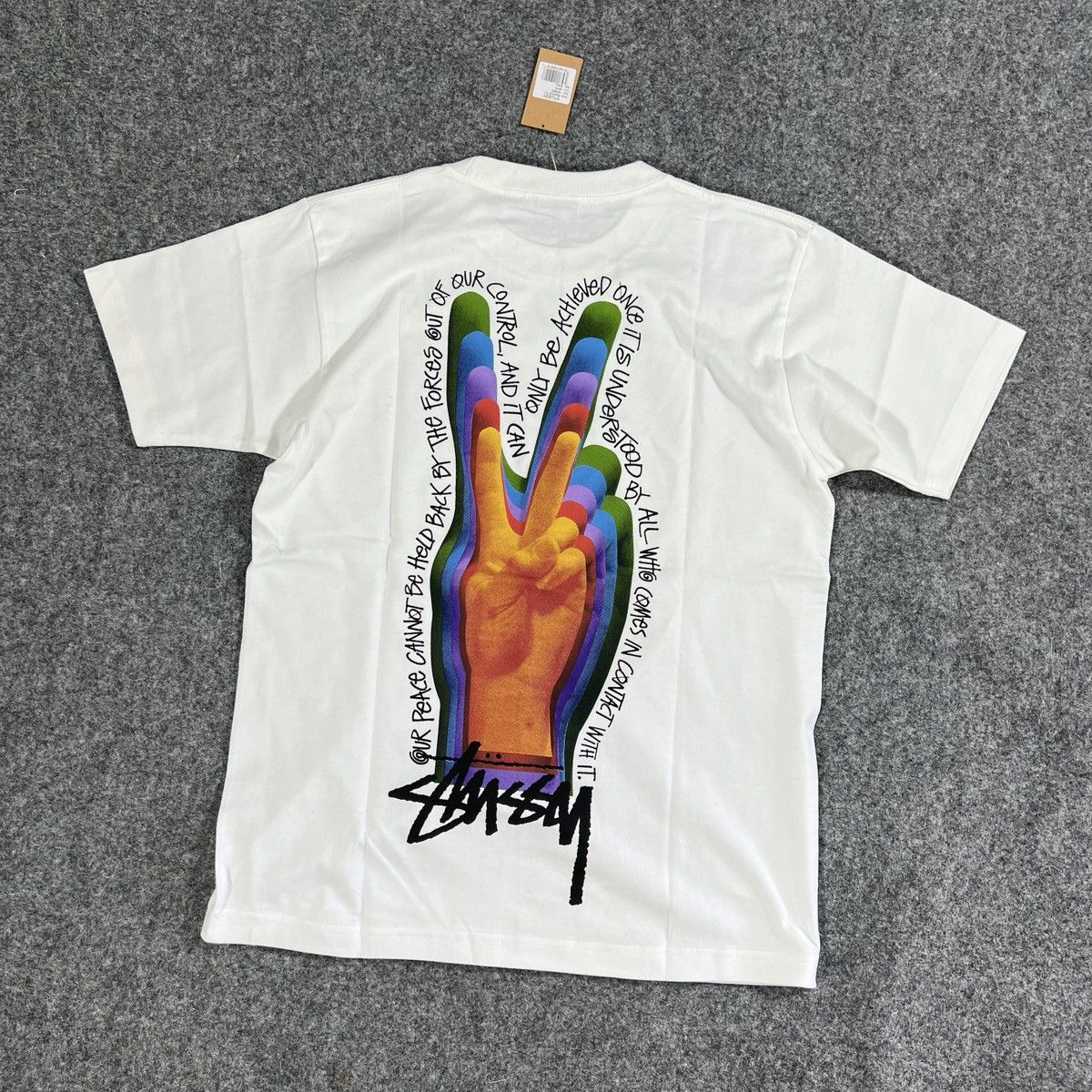 Stussy STUSSY PEACE SIGN TEE SMALL RARE | Grailed