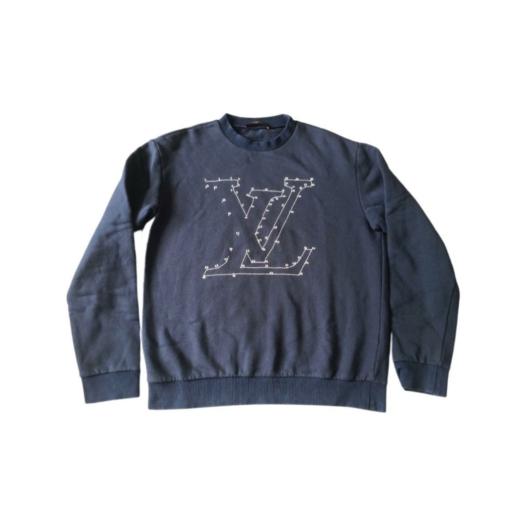 Louis Vuitton Connect the dots stitch print embroidered sweatshirt ...