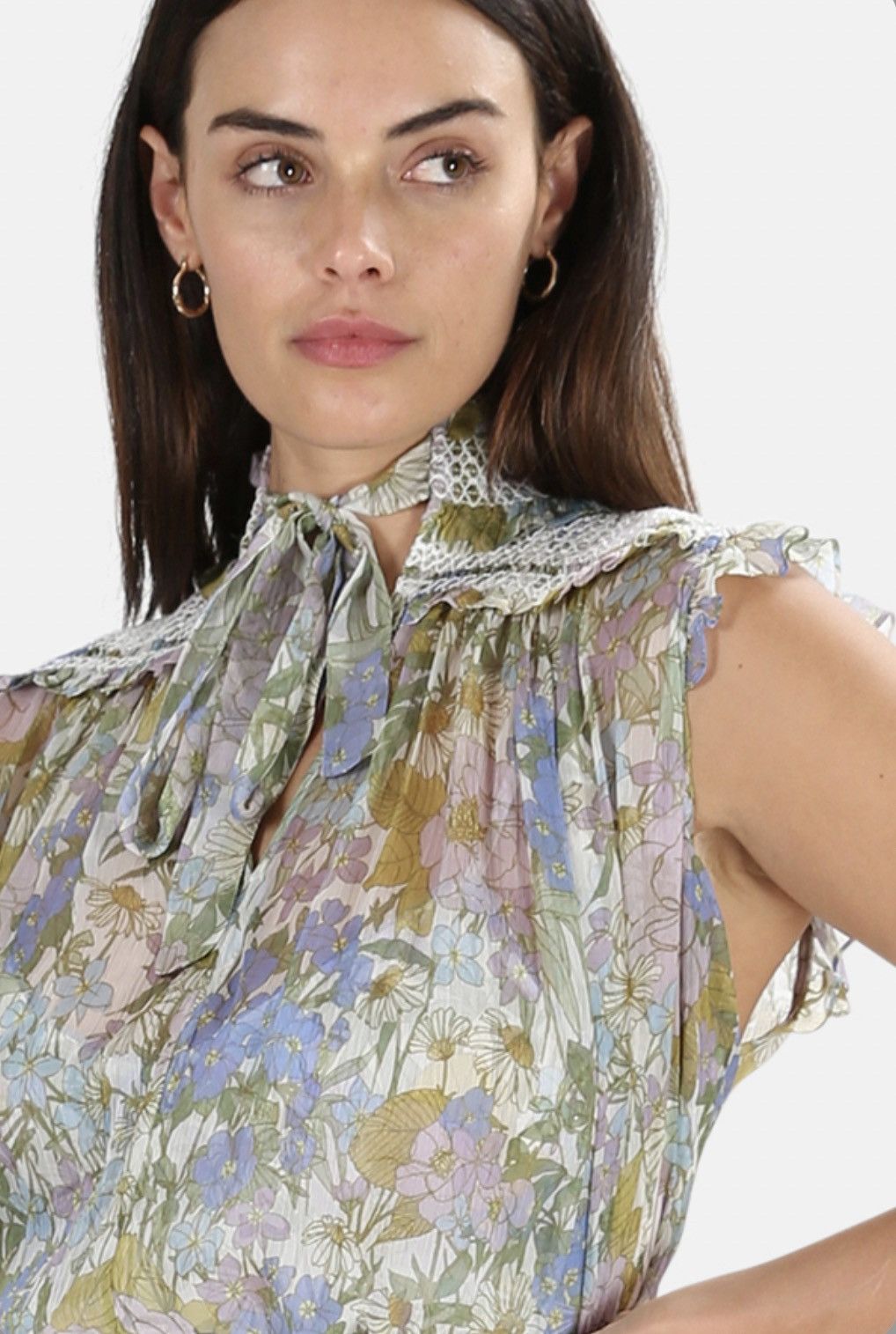 Zimmermann ZIMMERMANN dancer flutter tank garden shirt blouse neck tape ...