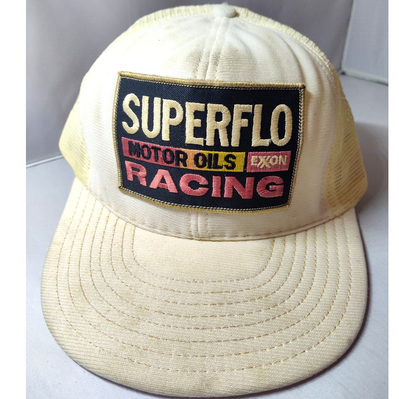 Vintage Vintage Exxon Motor Oils Superflo Racing Trucker Mesh hat | Grailed