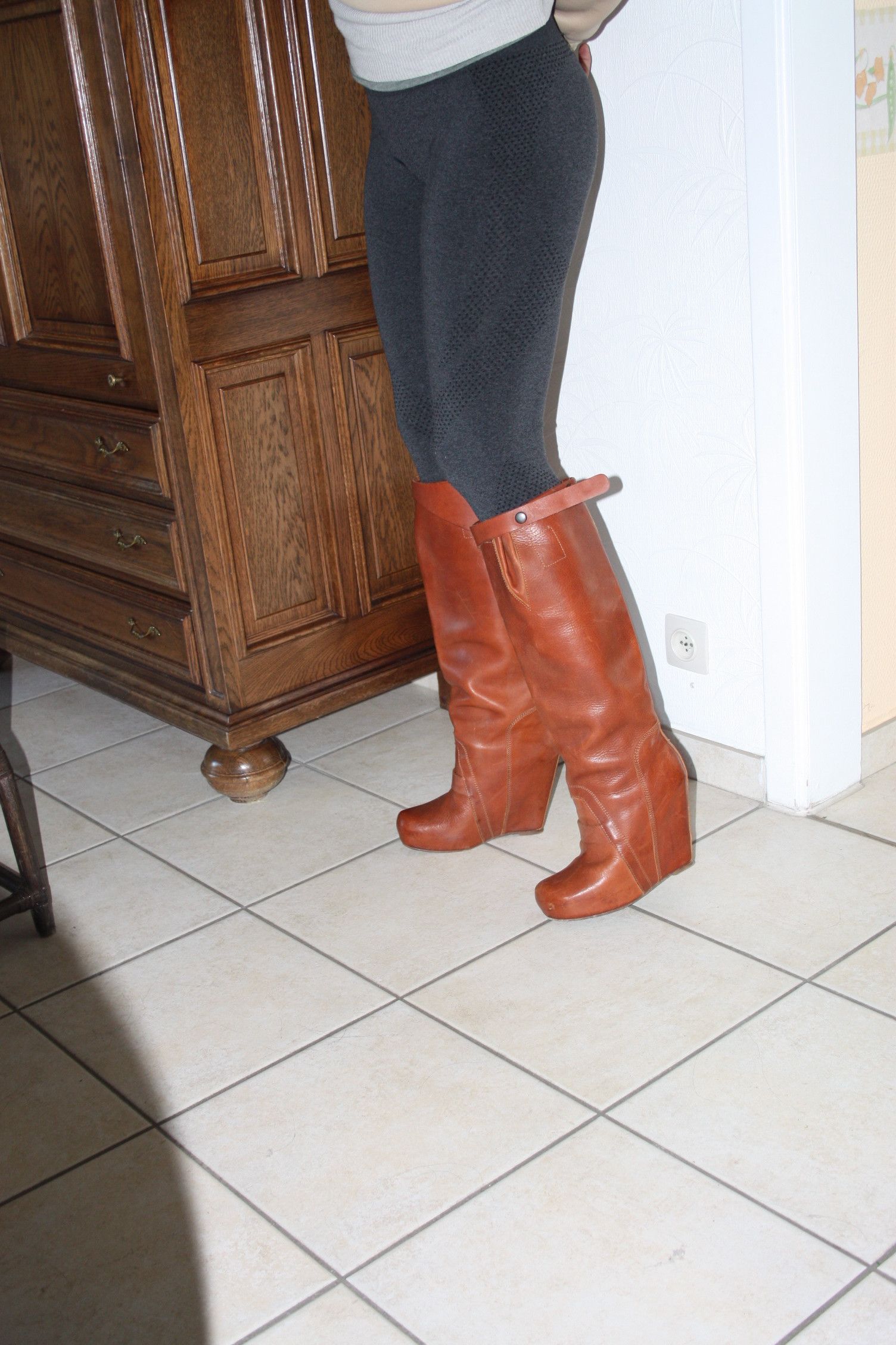 Rick Owens nice wedge boots brown rick owens | Grailed