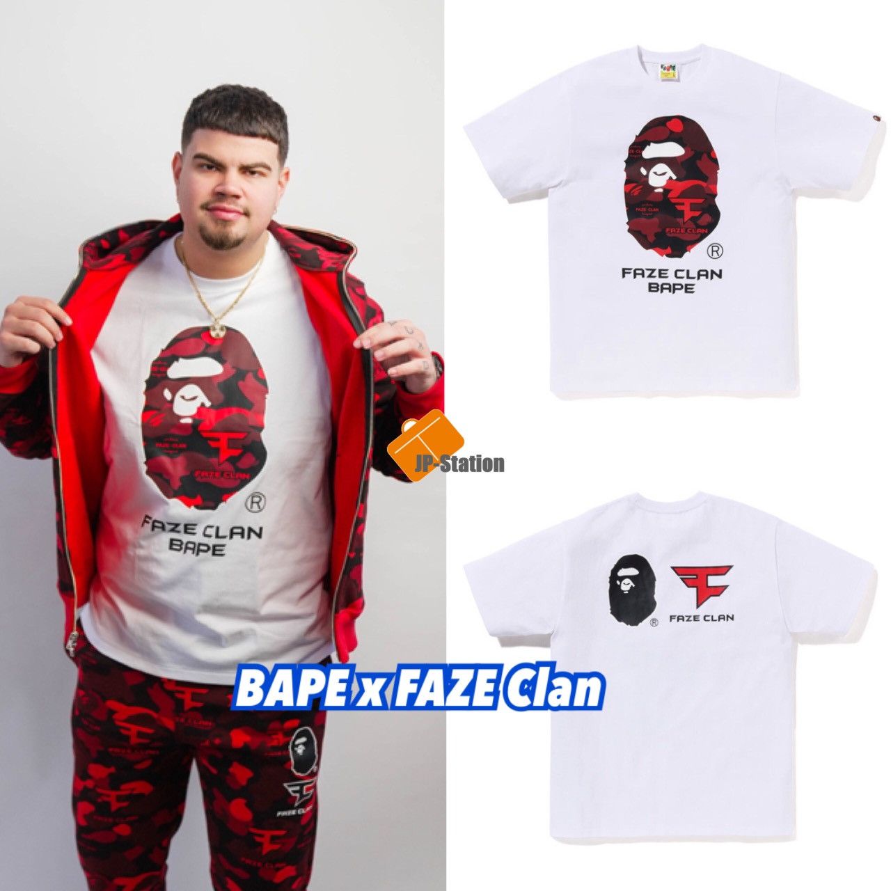 Bape Bape x Faze Clan Ape Head Tee (XXL) | Grailed