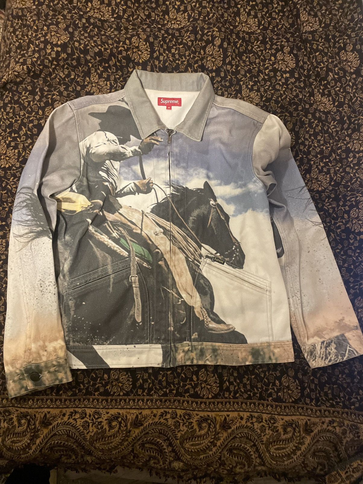 Supreme Jim Krantz SUPREME COWBOY DENIM WORK JACKET "Multi" | Grailed