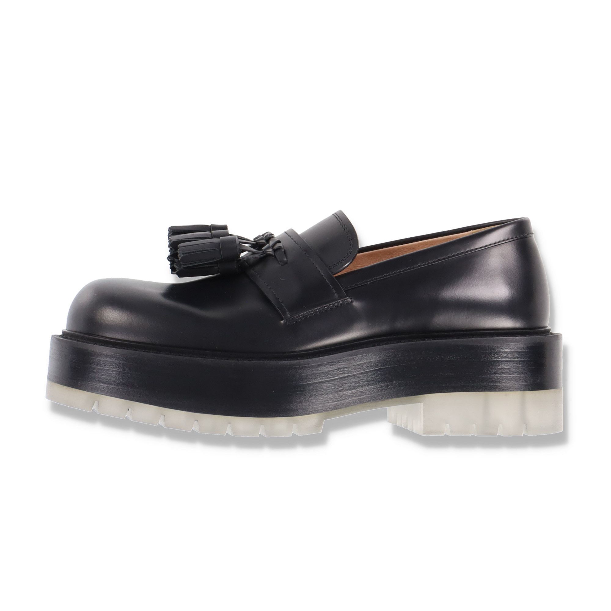 Bottega Veneta Black Stilt Tasselled Platform Leather Shoes | Grailed