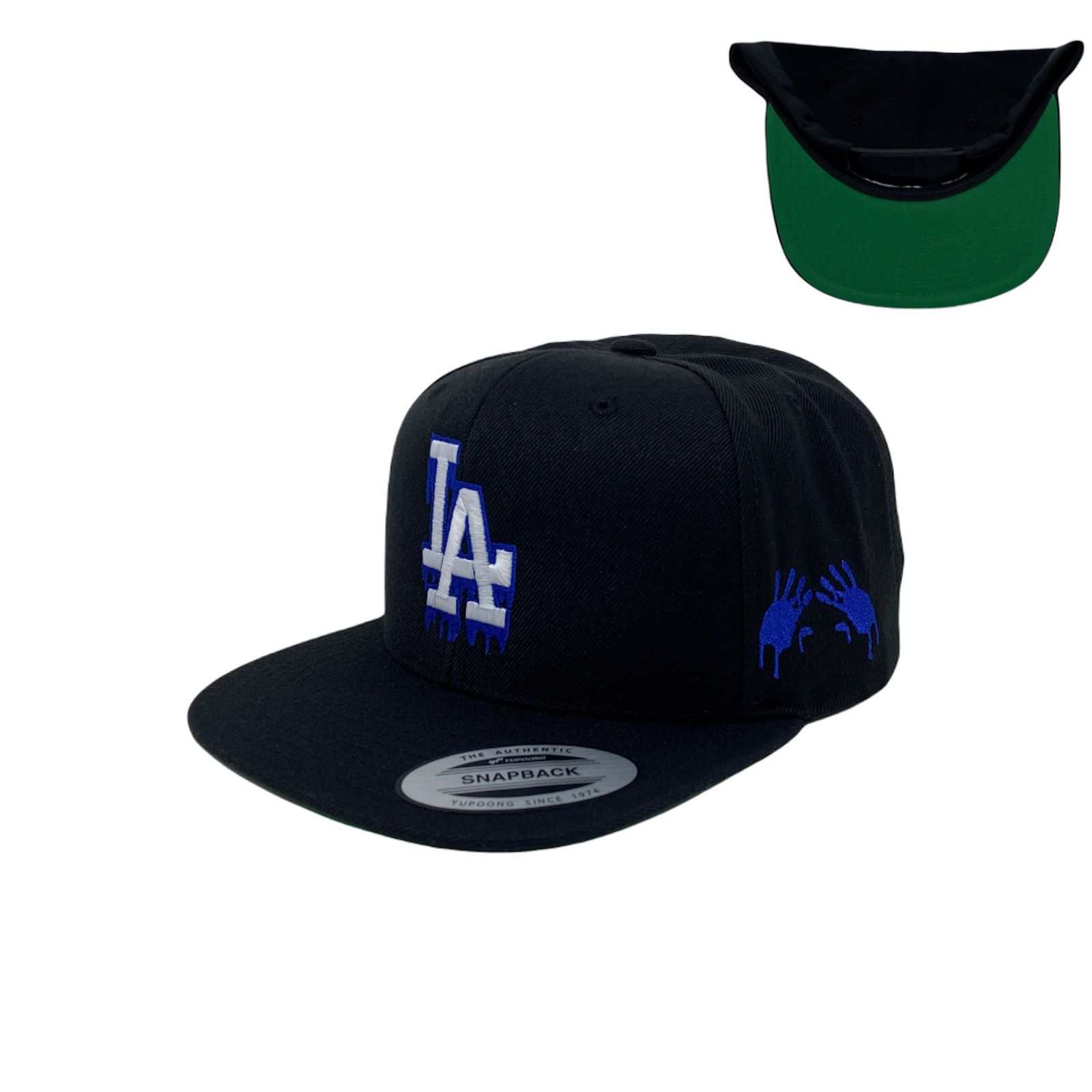 Other Los Angeles LA Drip (Blue) Hands Snapback Hat | Grailed
