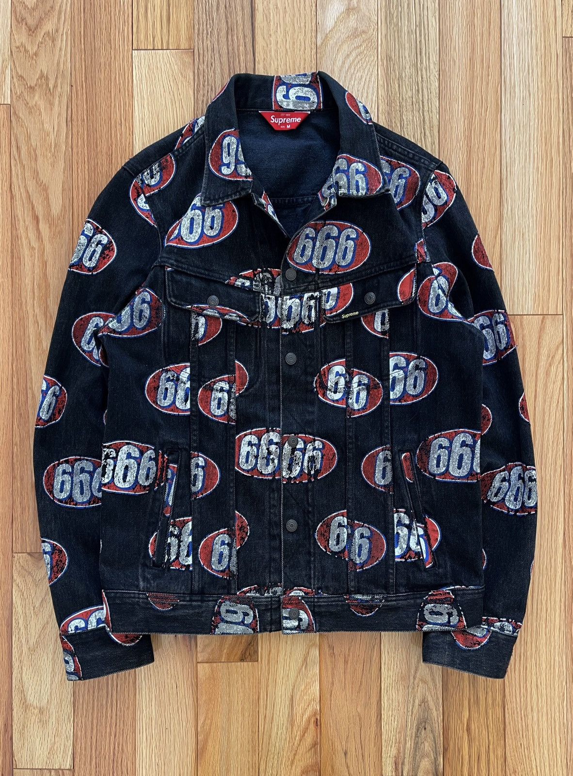 Supreme SS2017 Supreme ‘666’ Full Print Denim Jacket | Grailed