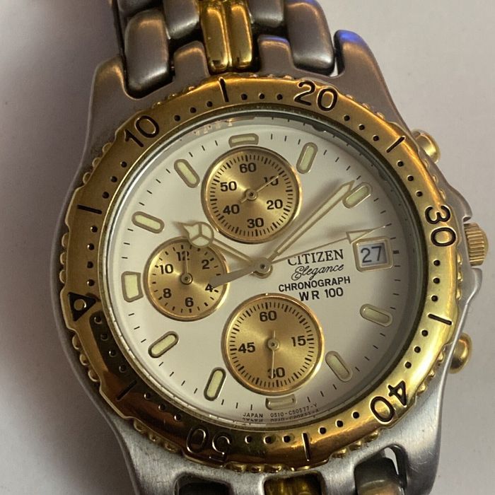 Citizen Citizen Elegance WR 100 Chronograph Two Tone 0510-C50367 Wri ...