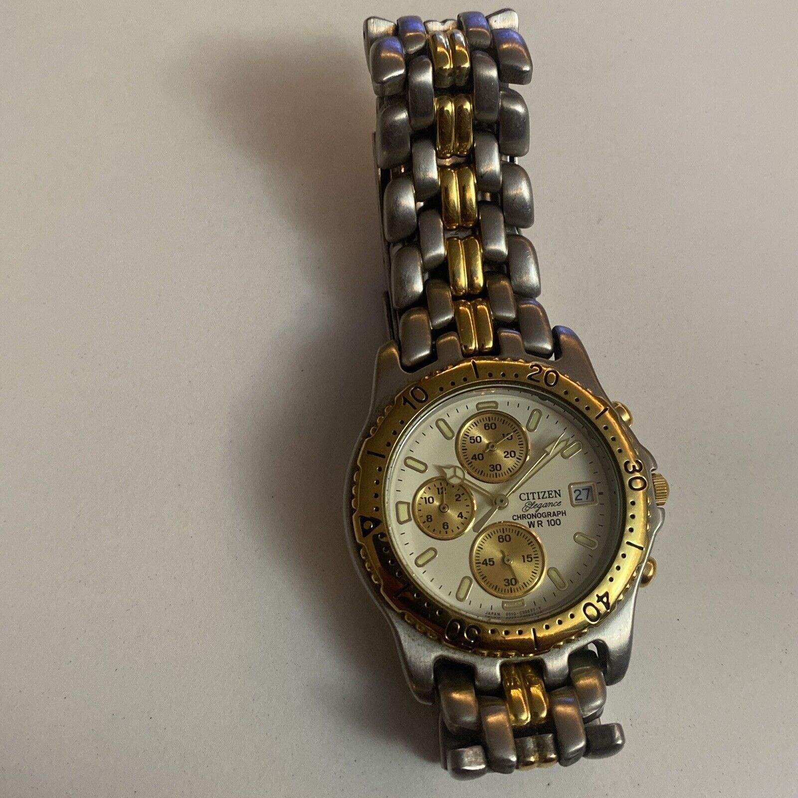 Citizen Citizen Elegance WR 100 Chronograph Two Tone 0510-C50367 Wri ...