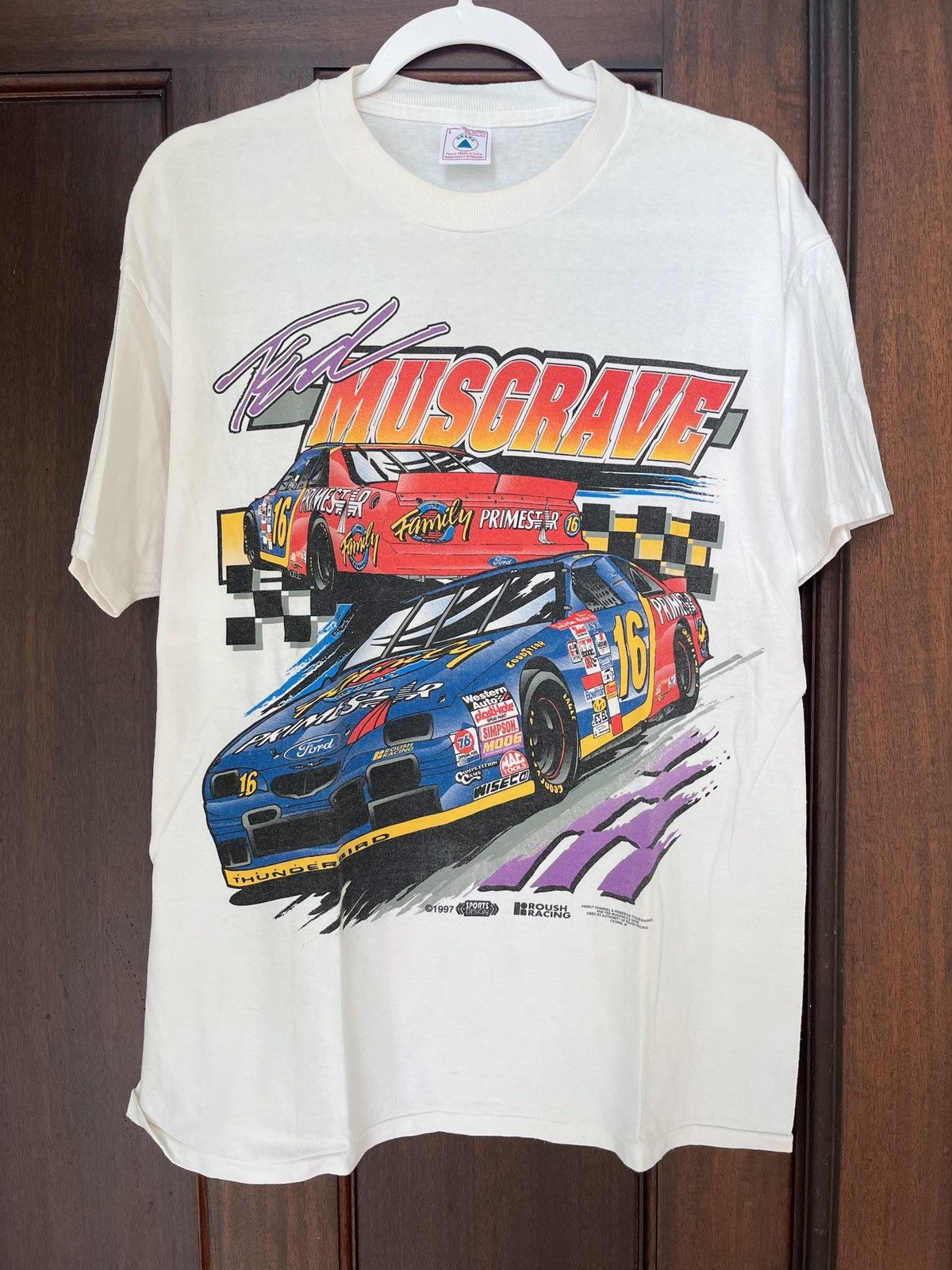 Vintage Vintage 1997 NASCAR Racing Shirt Ted Musgrave Double Sided ...