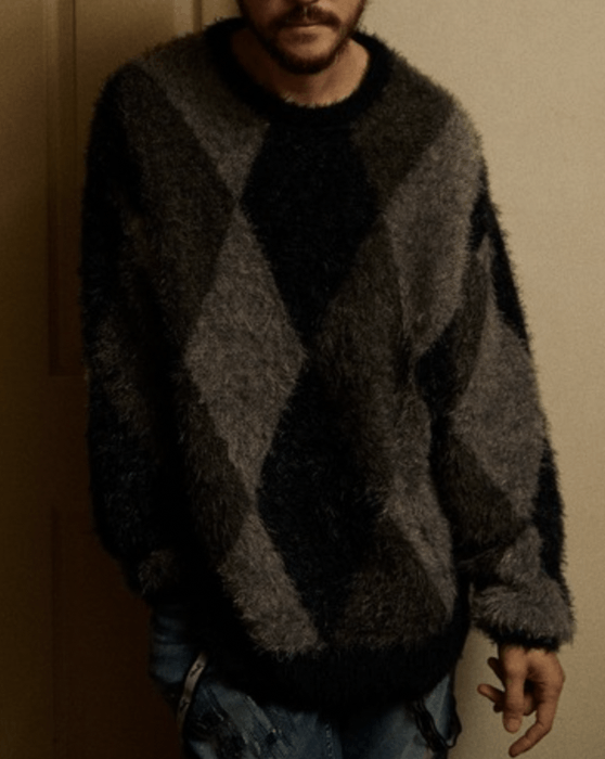 Number (N)ine Number nine FEATHERY YARN JACQYARD KNIT Sweater | Grailed