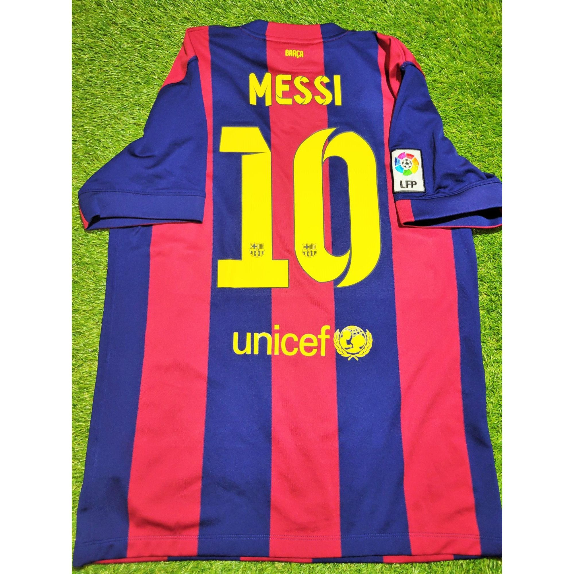 Nike Messi Barcelona 2014 2015 TREBLE SEASON Soccer Jersey L | Grailed
