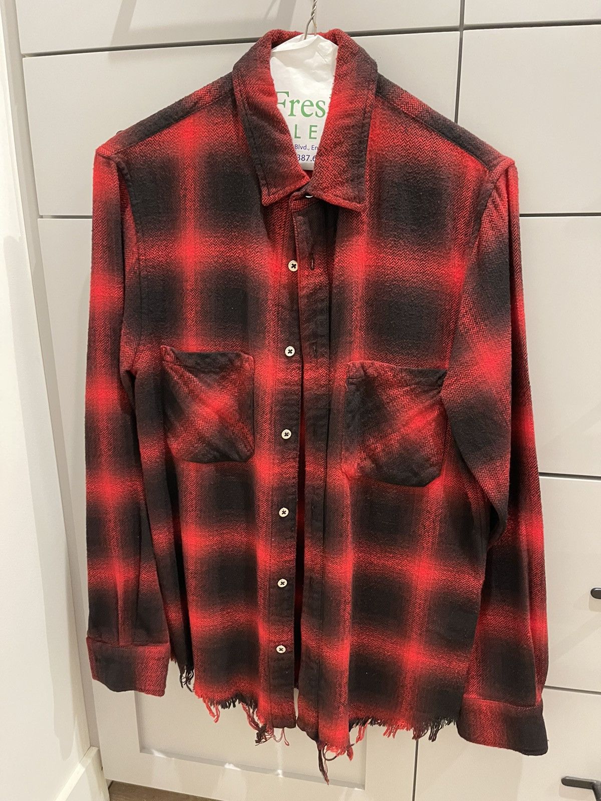 Amiri Amiri Distressed Button Up Shirt | Grailed