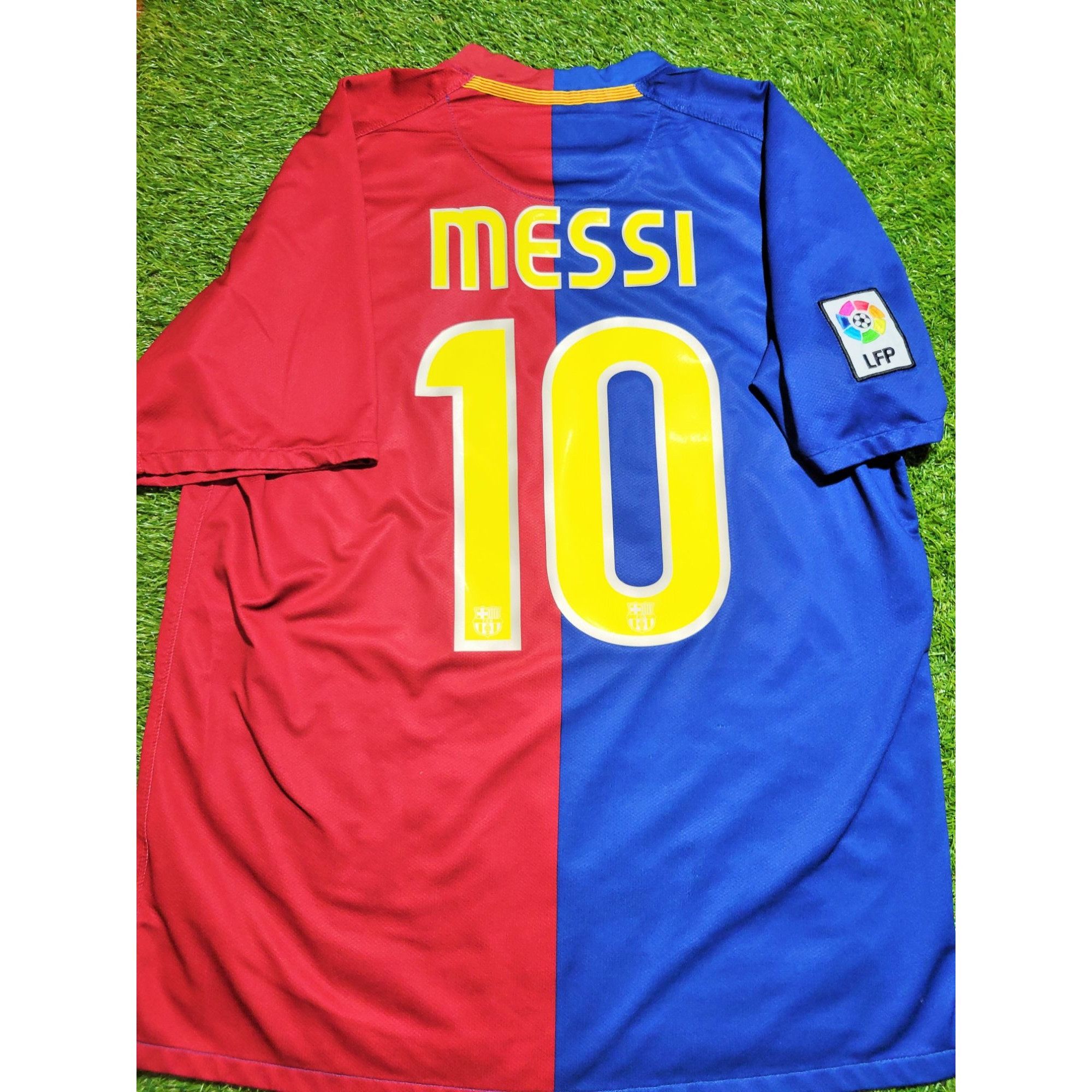 Nike Messi Barcelona TREBLE SEASON 2008 2009 Home Soccer Jersey L | Grailed