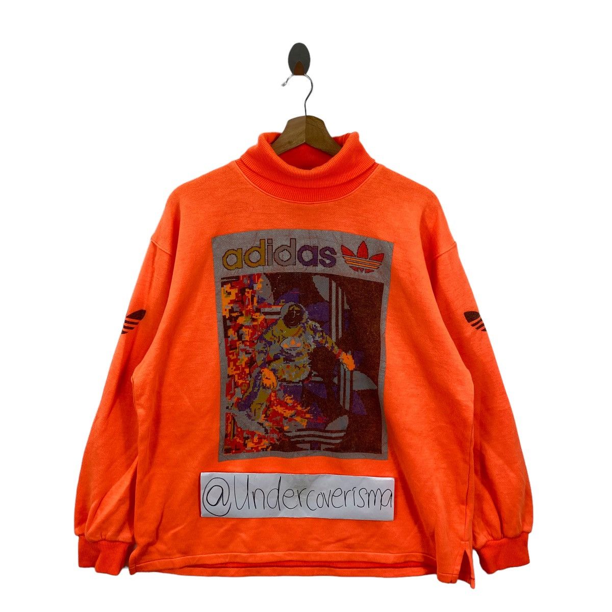 Adidas Vintage ADIDAS Ski Surf Big Print Design Turtle Neck Neon | Grailed
