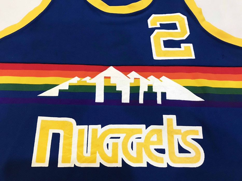Vintage Vintage Sand Knit NBA Denver Nuggets ALEX ENGLISH #2 Jersey | Grailed