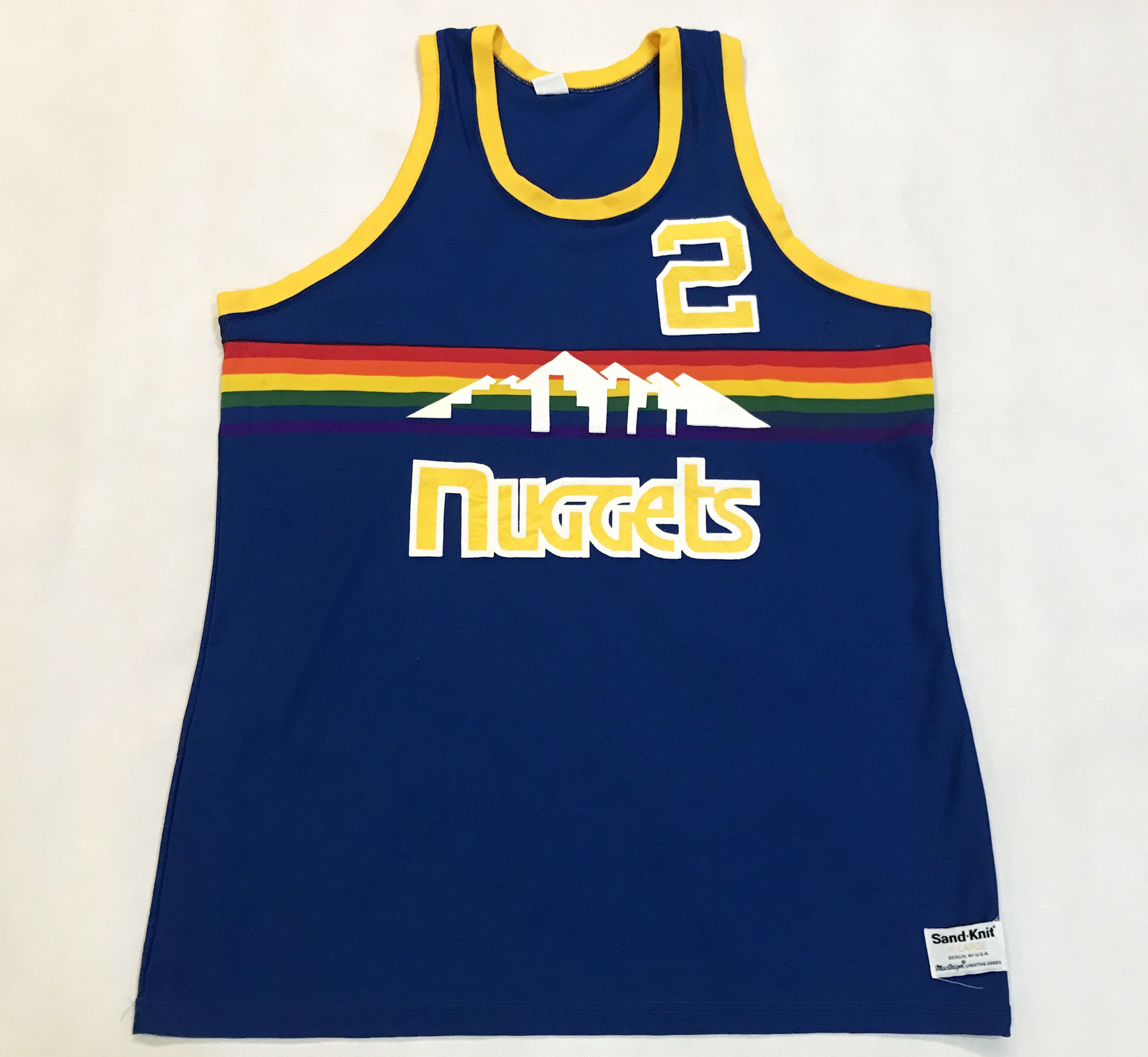 Vintage Vintage Sand Knit NBA Denver Nuggets ALEX ENGLISH #2 Jersey ...