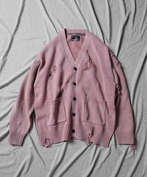 Number (N)ine Number nine ASID WASH RIPPED knit cardigan crush | Grailed
