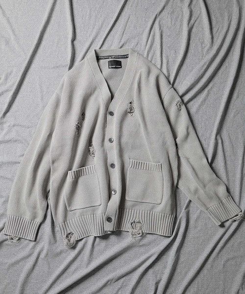 Number (N)ine Number nine ASID WASH RIPPED knit cardigan crush | Grailed
