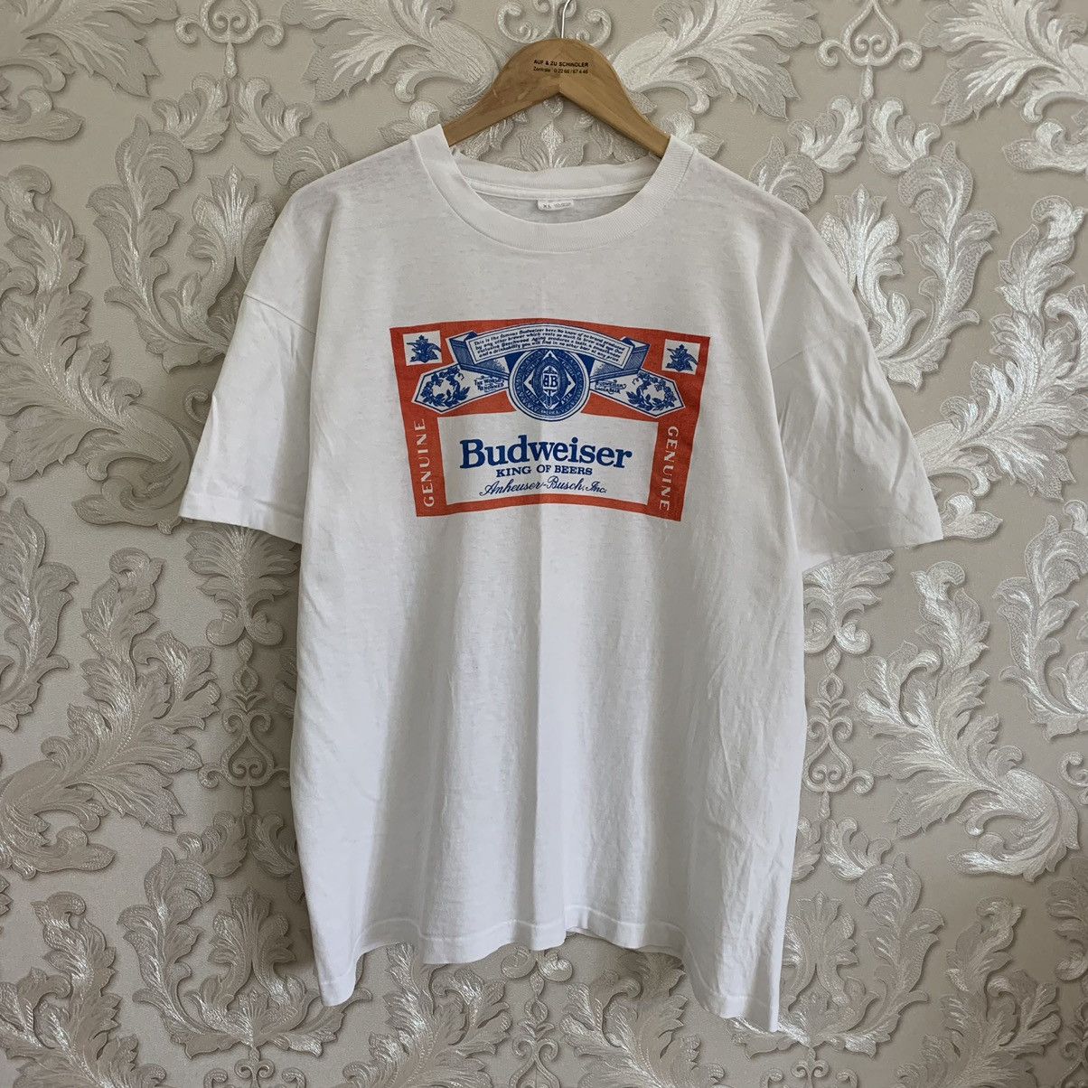 Budweiser × Vintage Rare Budweiser Og 90s 80s Vintage Beer Art Tee ...