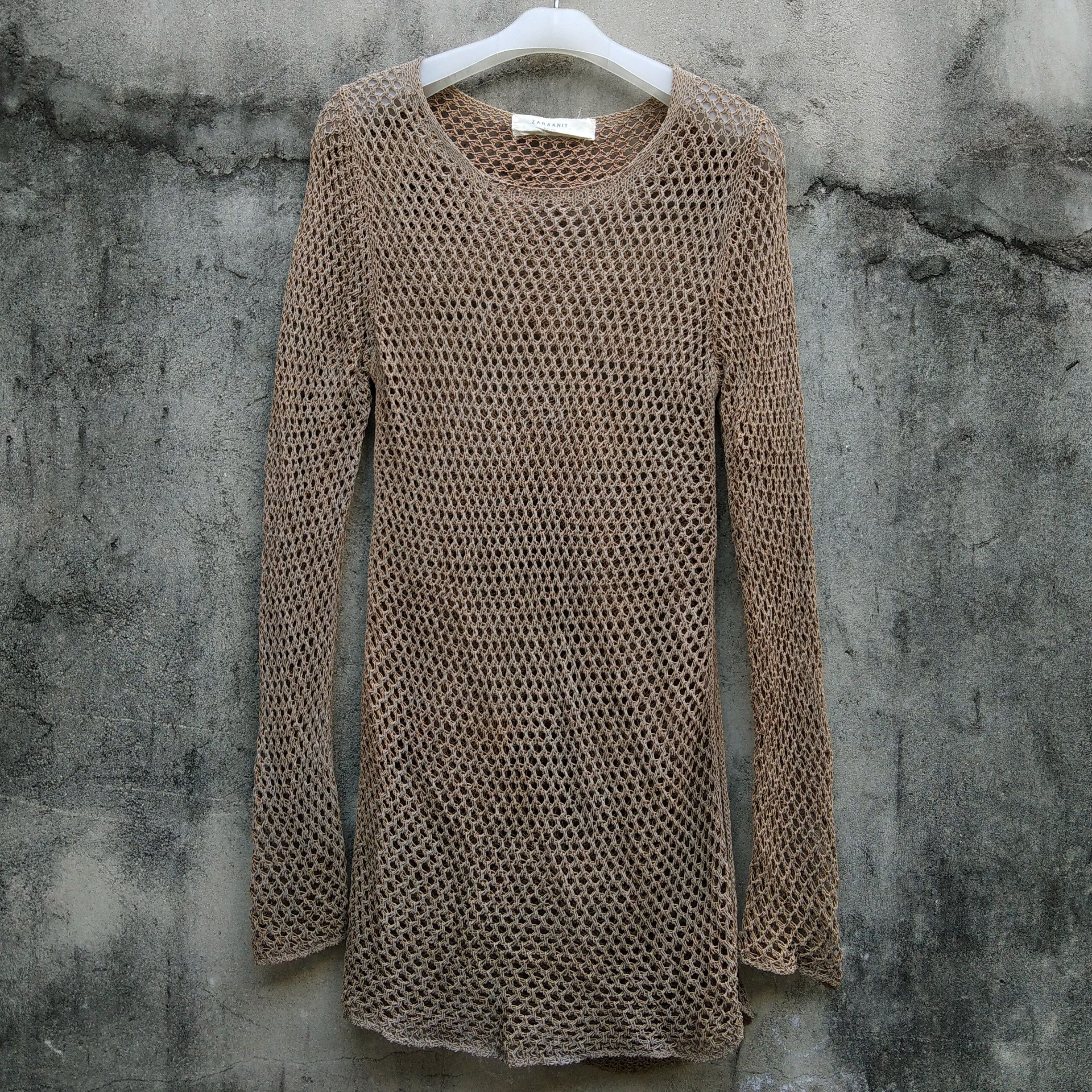 Archival Clothing Vintage 00's ZARA Made in Turkey Mesh Knit Long ...