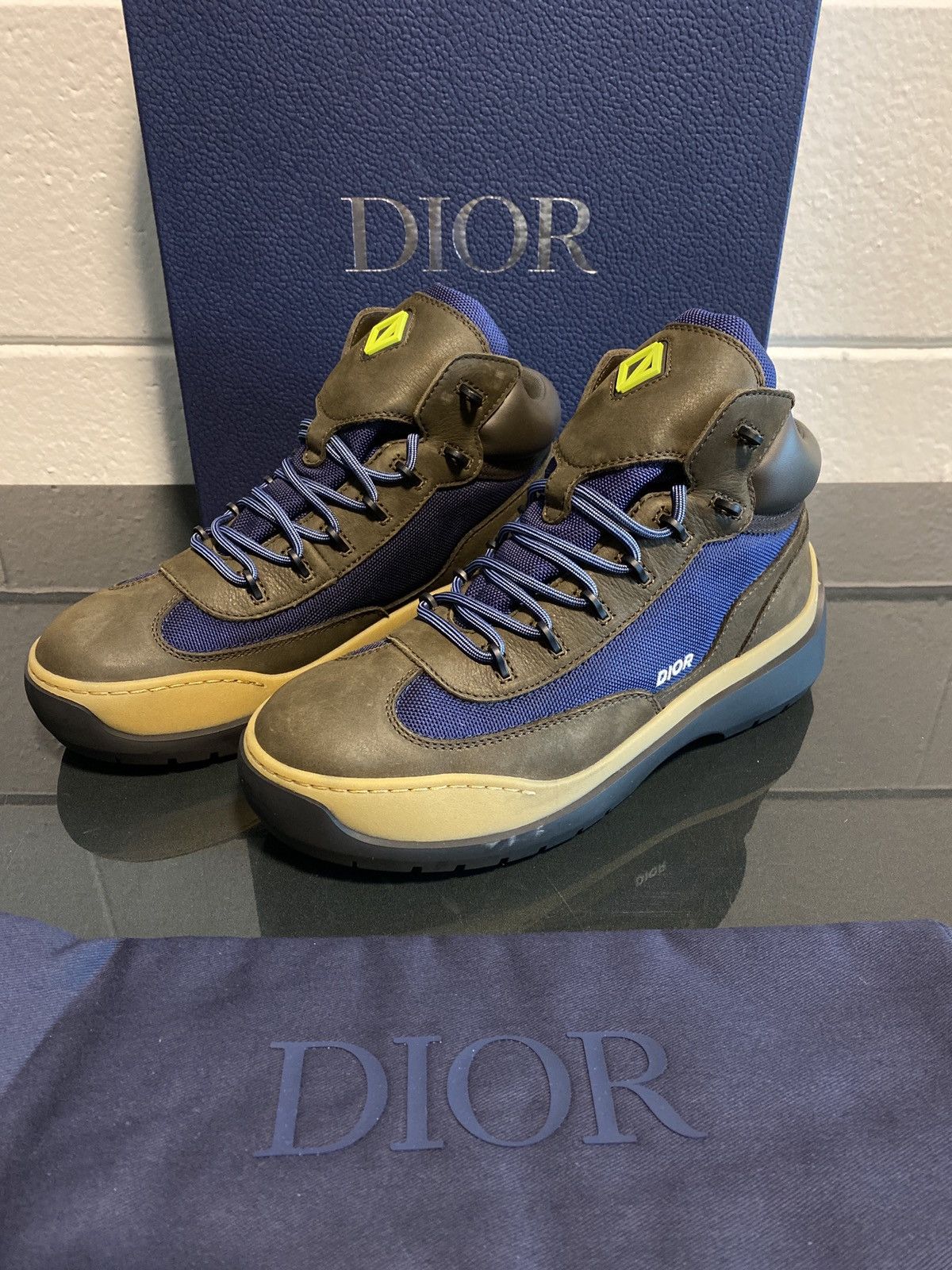 Dior Hiking boots brown/blue Dior | Grailed