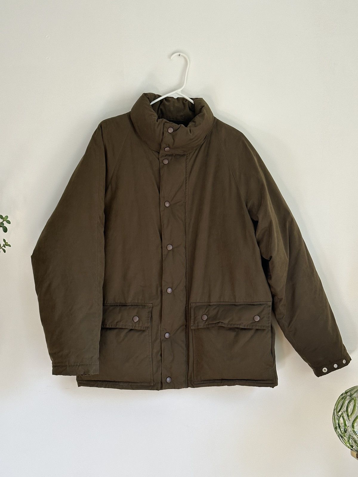 Paa PAA Olive Waxed Down Jacket | Grailed