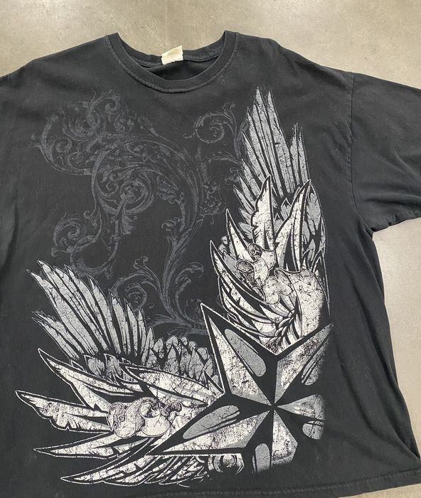 Vintage Vintage 2000s Affliction Inspired Royal Stars Black T Shirt ...