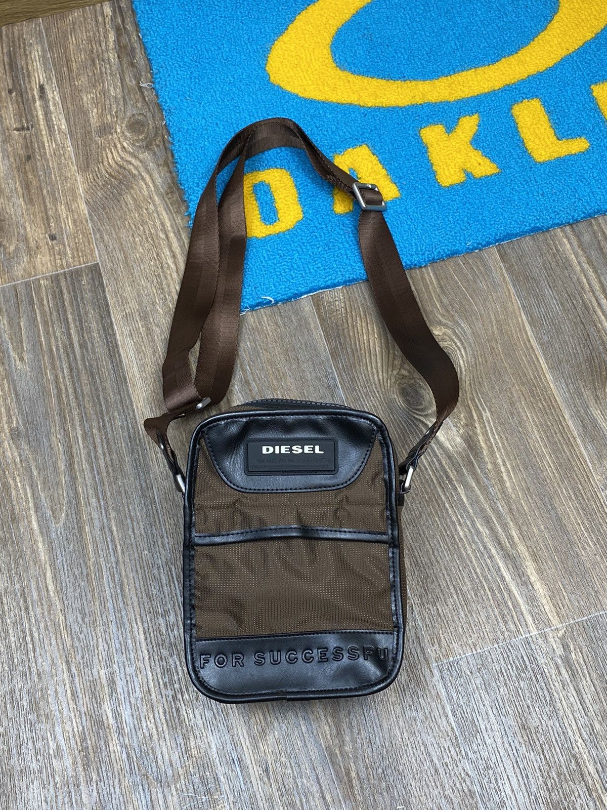 Diesel × Streetwear Diesel brown avant garde messenger bag | Grailed