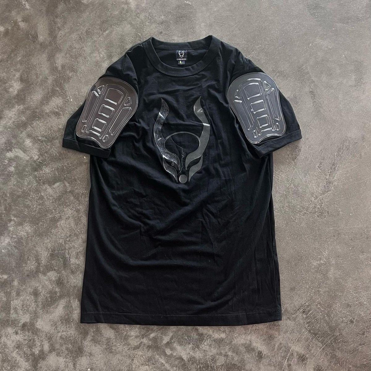 Beauty Beast Cyberdog logo tee with shoulder pads | Grailed