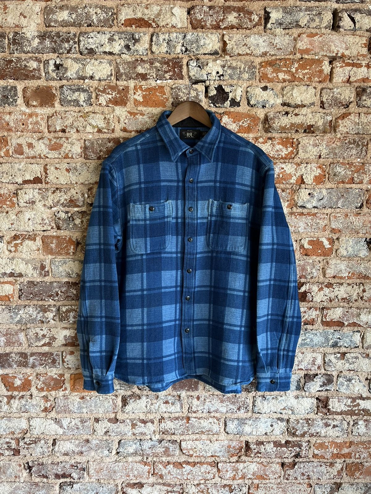 RRL Ralph Lauren × Ralph Lauren RRL Ralph Lauren Check Blue Jacquard ...