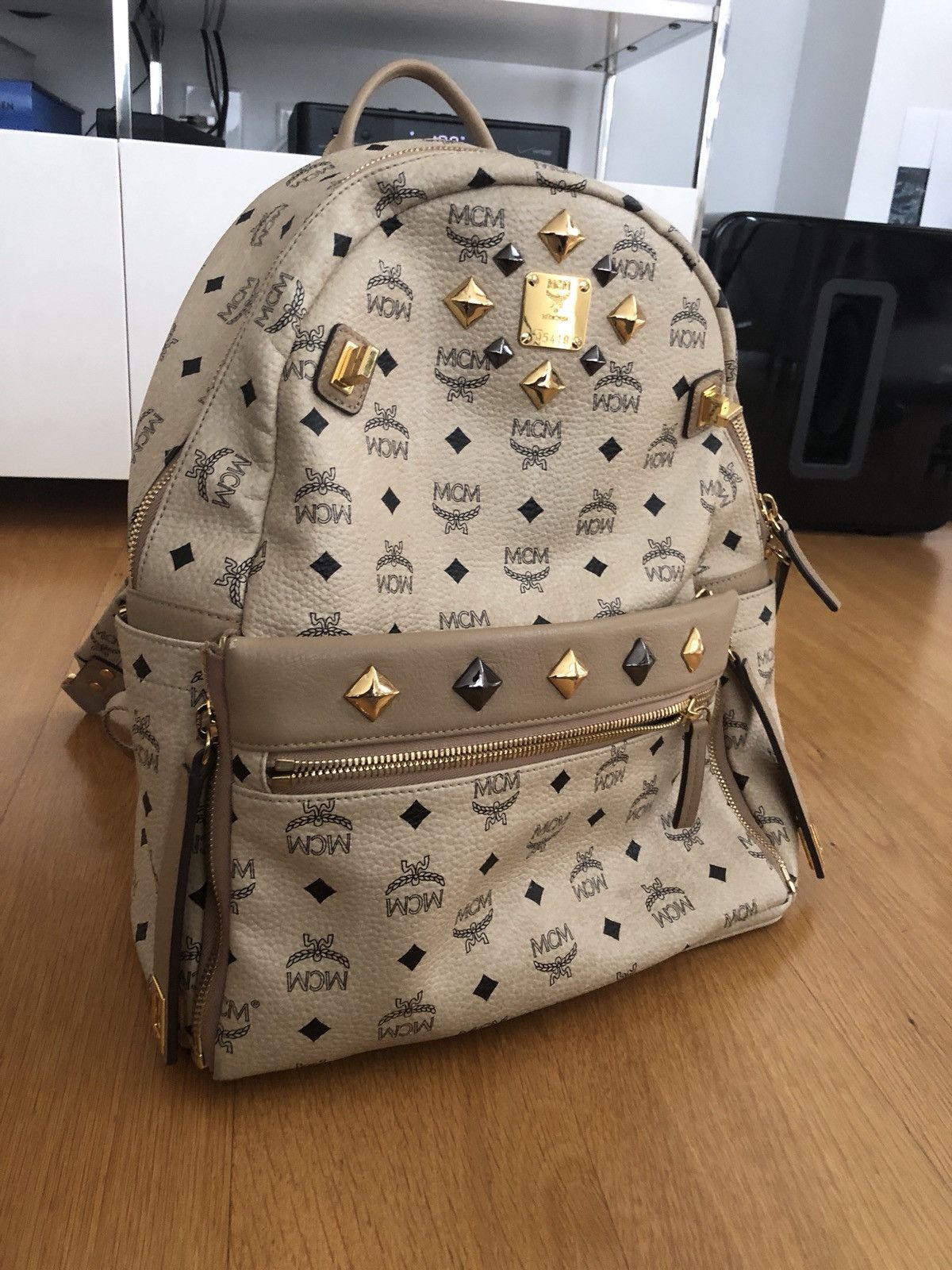 MCM Cream Mcm Backpack | Grailed