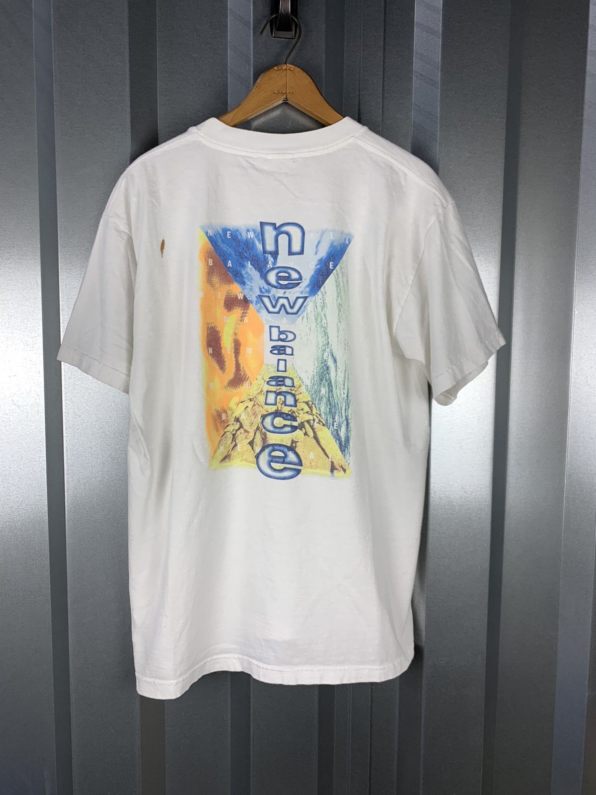 New Balance 1990’s Vintage New Balance Elements White T-Shirt | Grailed