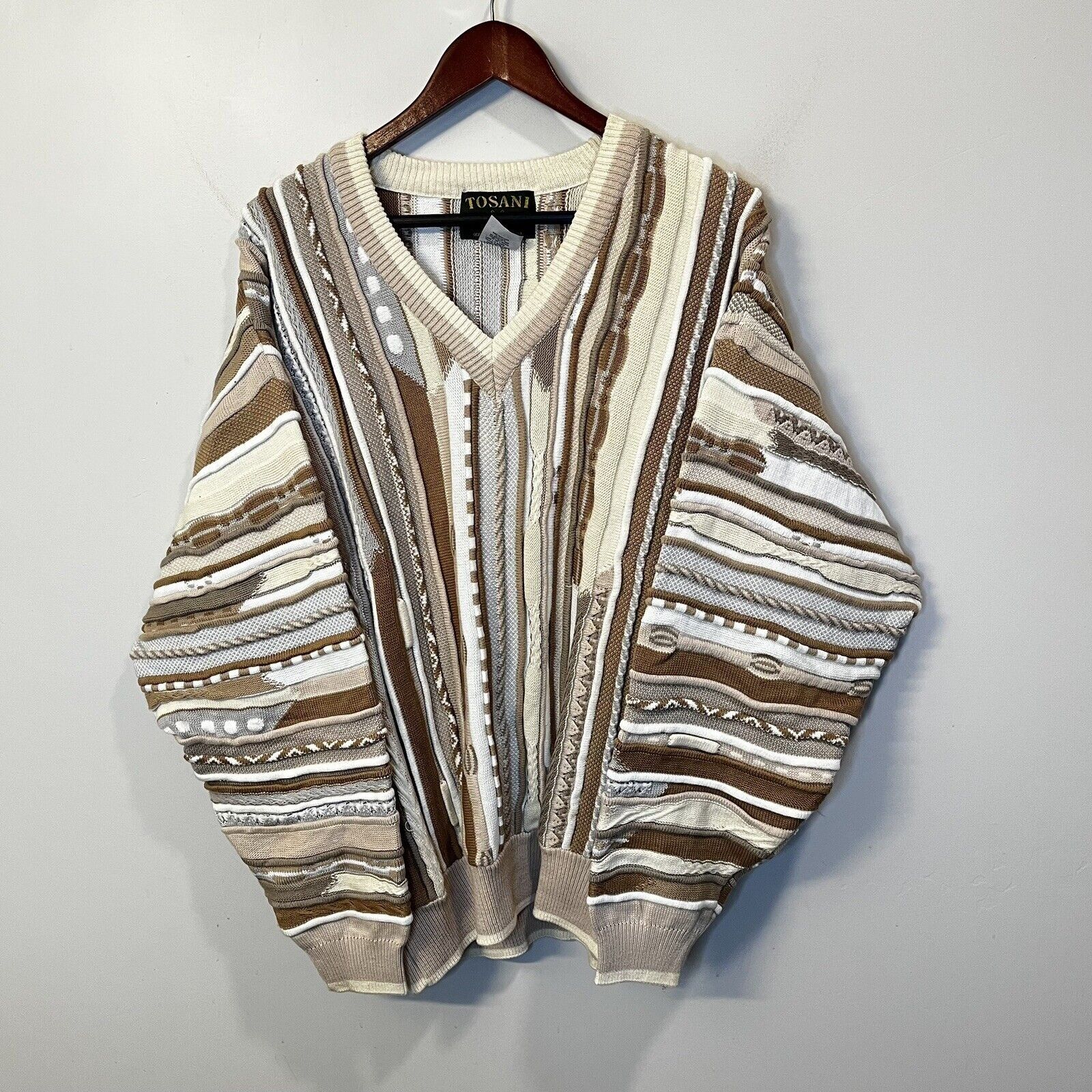 Vintage Vtg 90s Tosani Multi-Color Coogi Cosby Style 3-D Sweater | Grailed