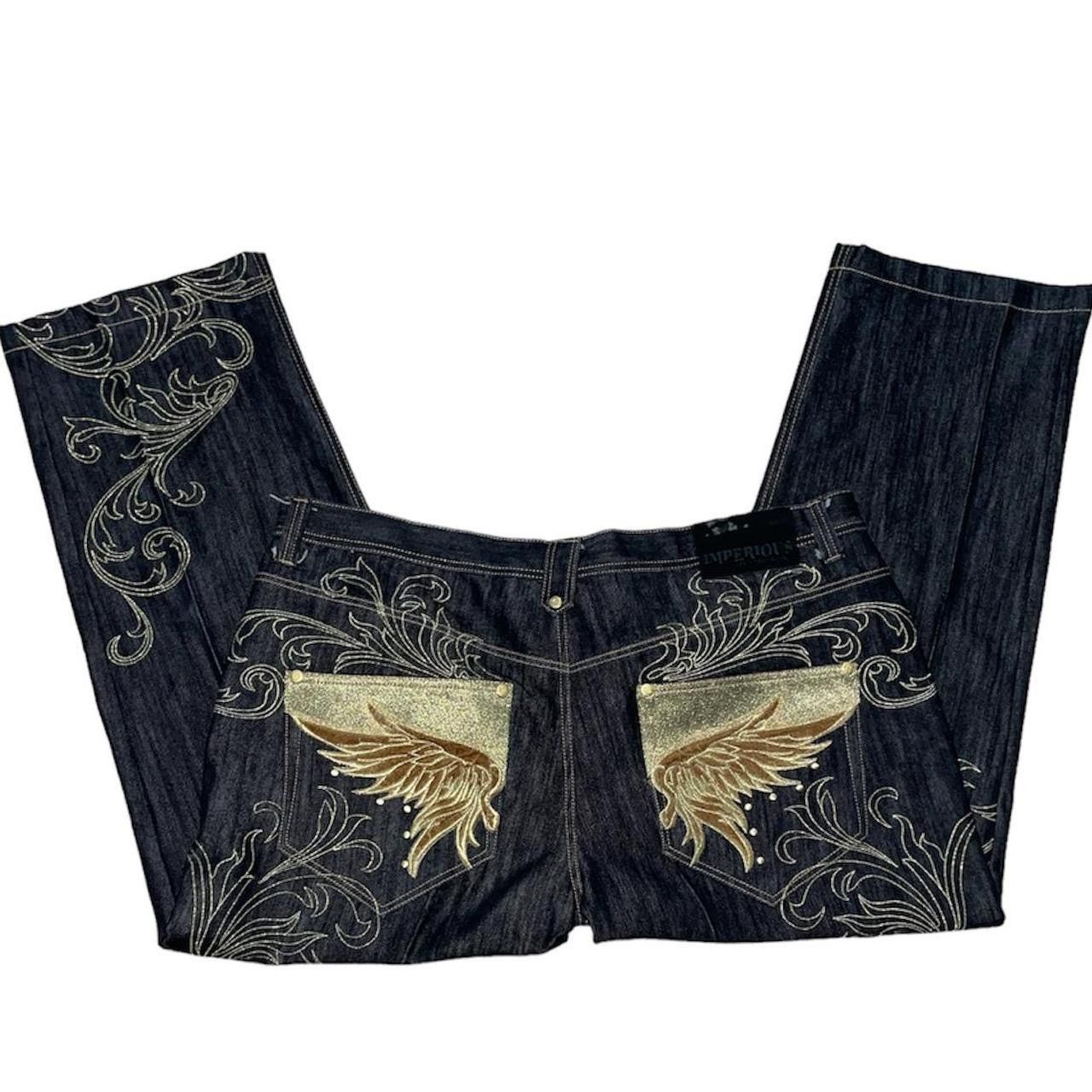 Imperious Delf Imperious Brand Embroidered / Embellished Baggy Jeans ...