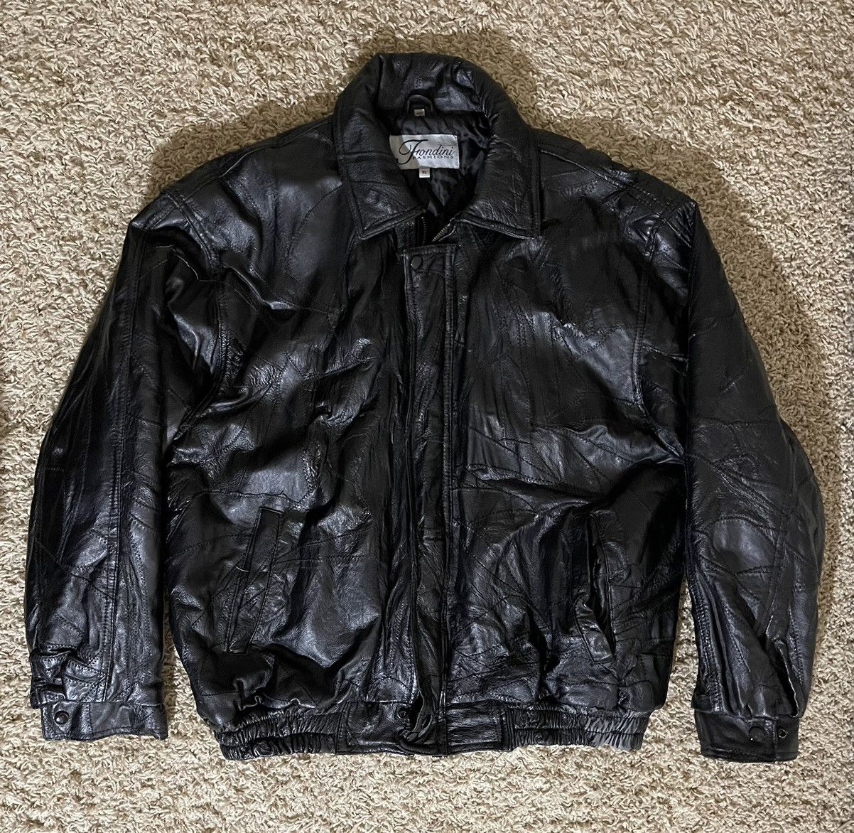 Archival Clothing × Leather Jacket × Vintage Vintage Fondini Patchwork ...