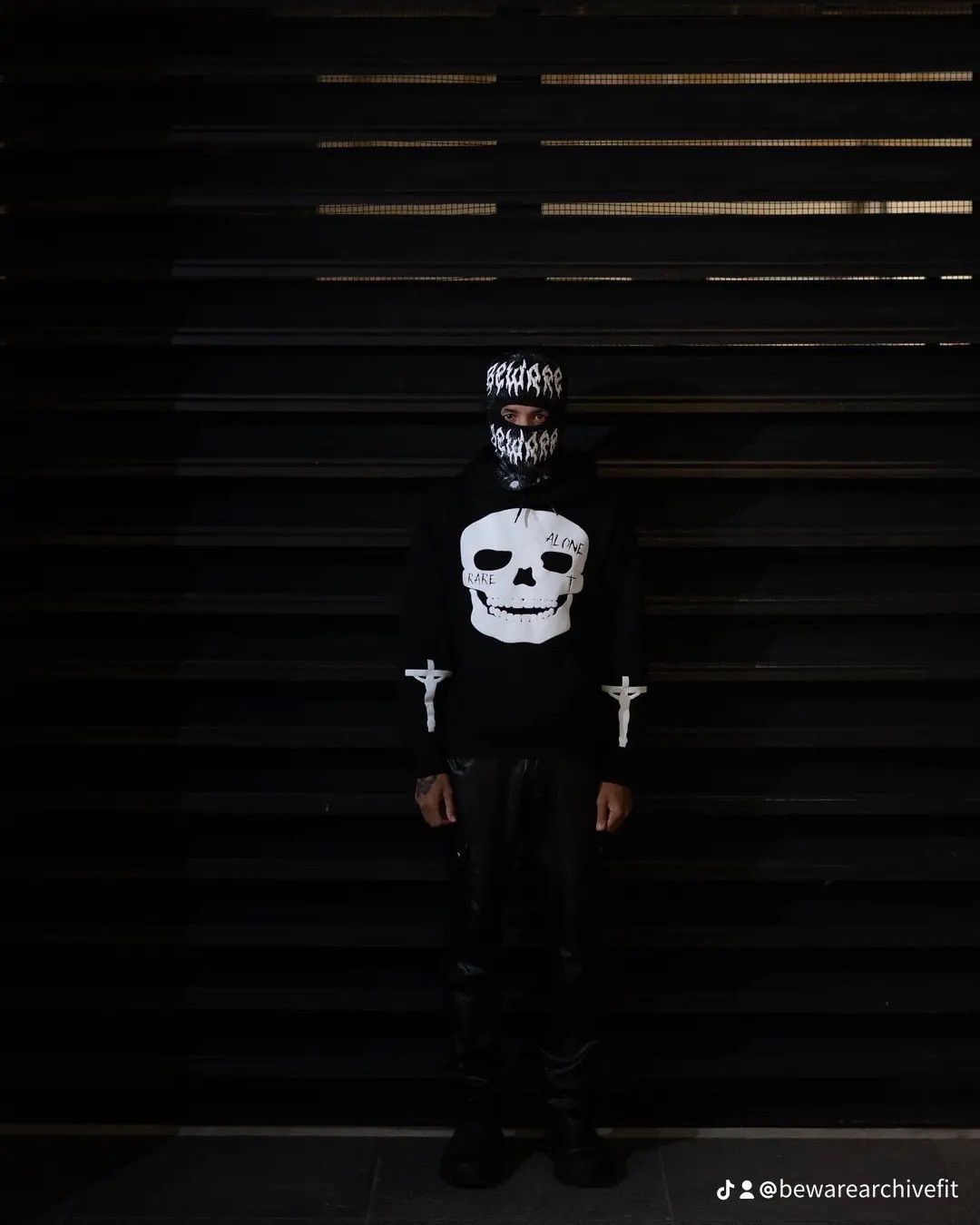 Streetwear × Vintage × Vlone Beware face tat hoodie | Grailed