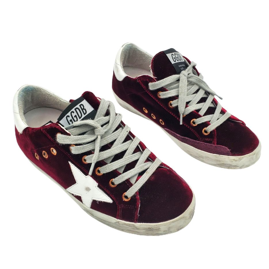 Golden Goose Golden Goose Superstar Sneakers In Maroon Velvet Calfskin ...